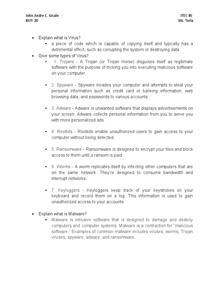 Assignment Virus | PDF | Malware | Computer Virus
