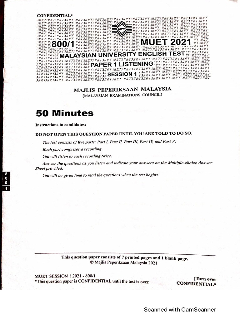 Muet Paper 1 Listening | PDF