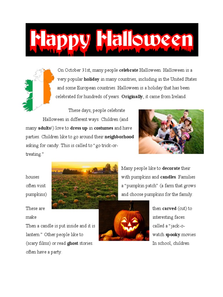 Halloween Easy Text Reading Comprehension Exercises 110871 | PDF