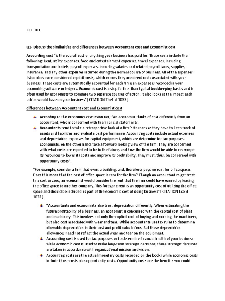 ECO 101 Assignment - Introduction To Economics | PDF | Expense ...