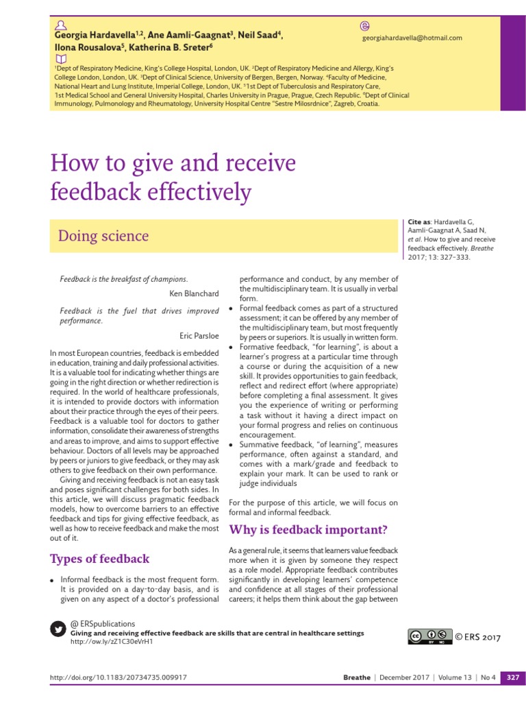 Effective Feedback in Healthcare | PDF | Learning | Body Language