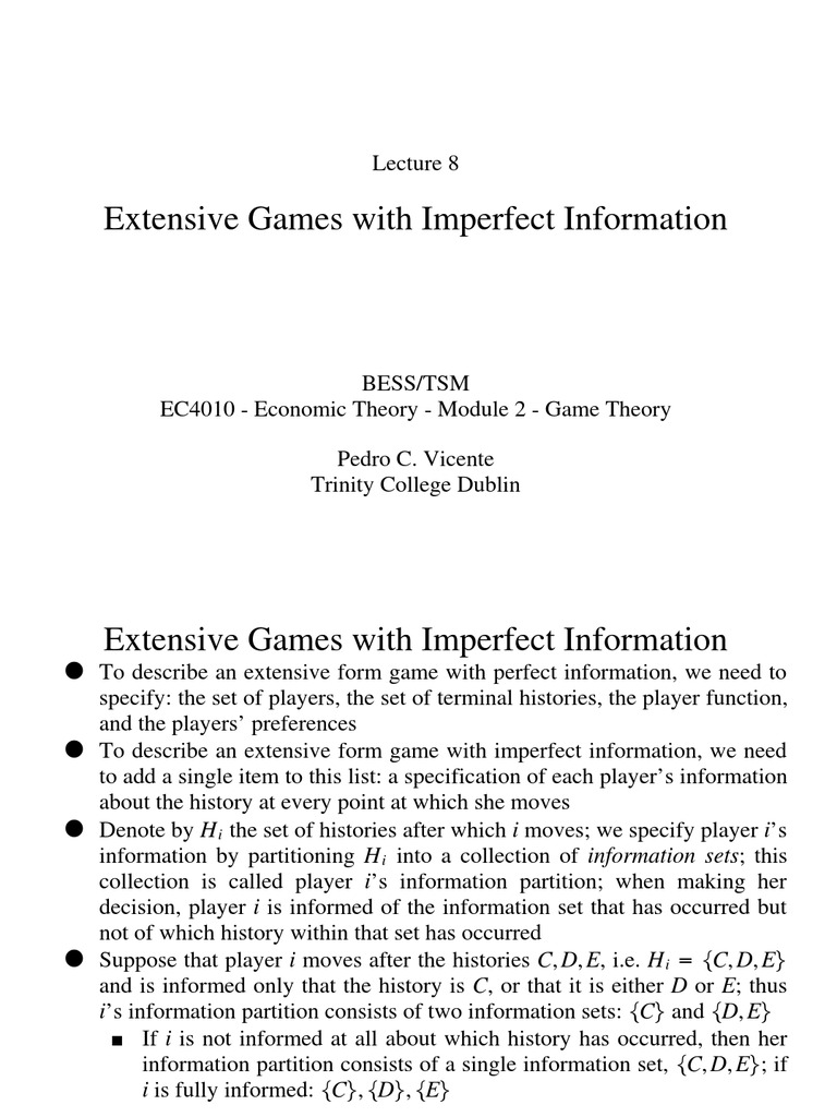 1 Extensive Games With Imperfect Information | PDF | Quantitative ...