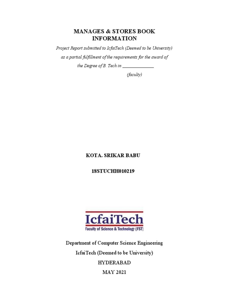 SP-2 Project Report (18-219) | PDF | Libraries | Databases