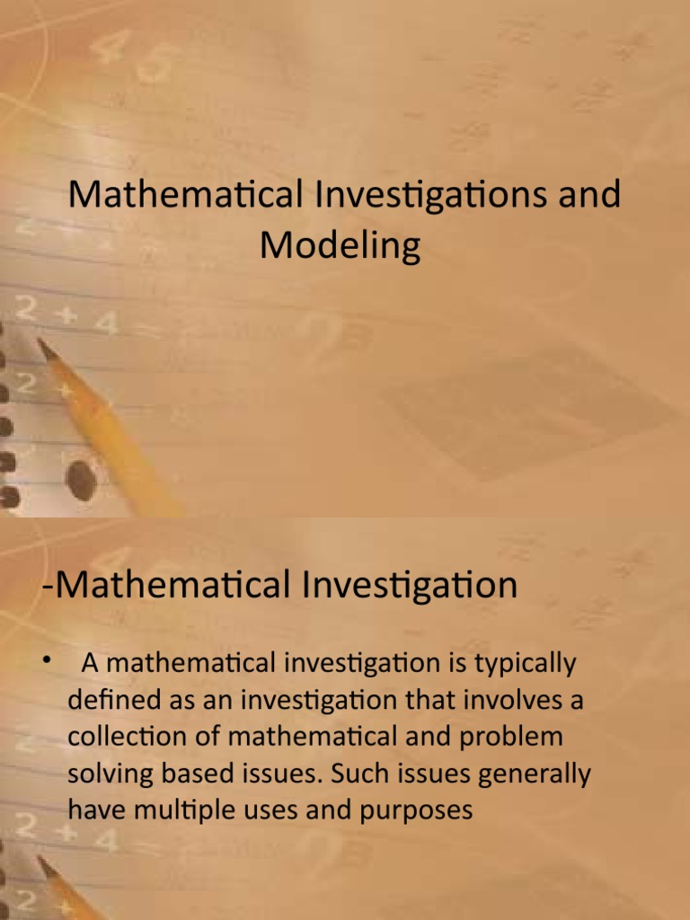 Mathematical Investigations and Modeling | PDF | Mathematics | Conjecture
