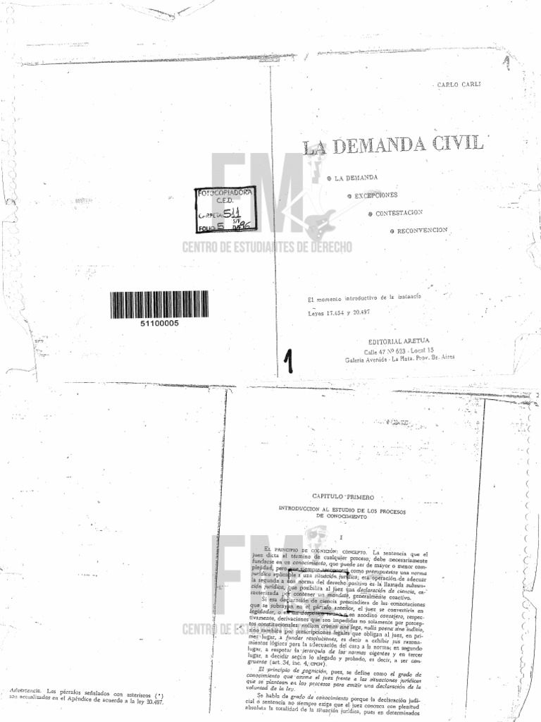 (511-05) La Demanda Civil - Carlos Carli | PDF