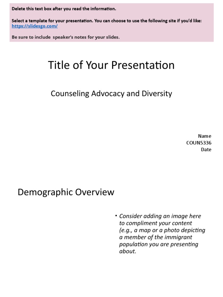 CF U09a1 Advocacy Presentation Sample Template | PDF | Mental Health ...