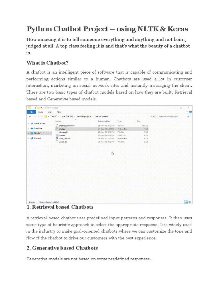 Python Chatbot Project | PDF | Python (Programming Language) | Artificial Neural Network