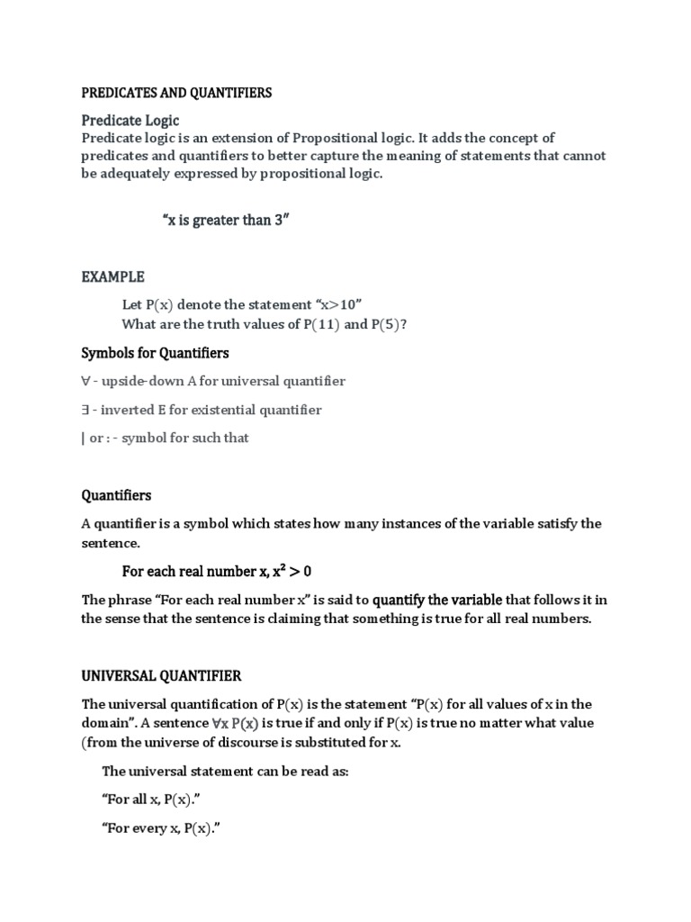 Predicates and Quantifier1 | PDF | Logic | Theoretical Computer Science