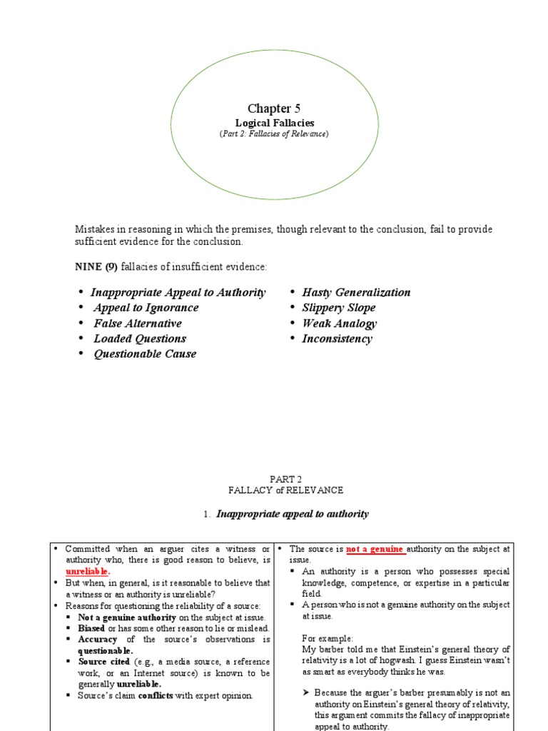 Insufficient Evidence Fallacies Guide | PDF | Fallacy | Argument