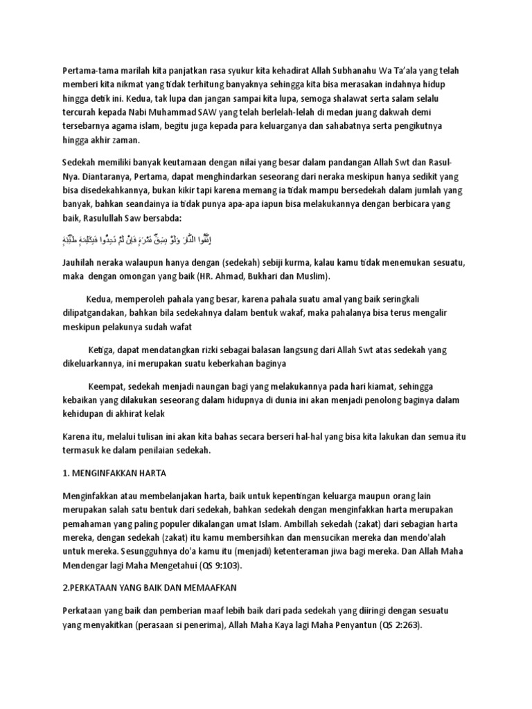 Kultum Sedekah | PDF