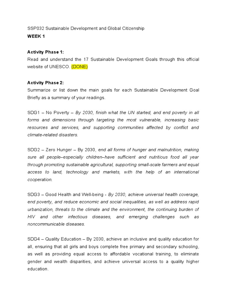 SDGC - Week 1 | PDF | Sustainability | Infrastructure