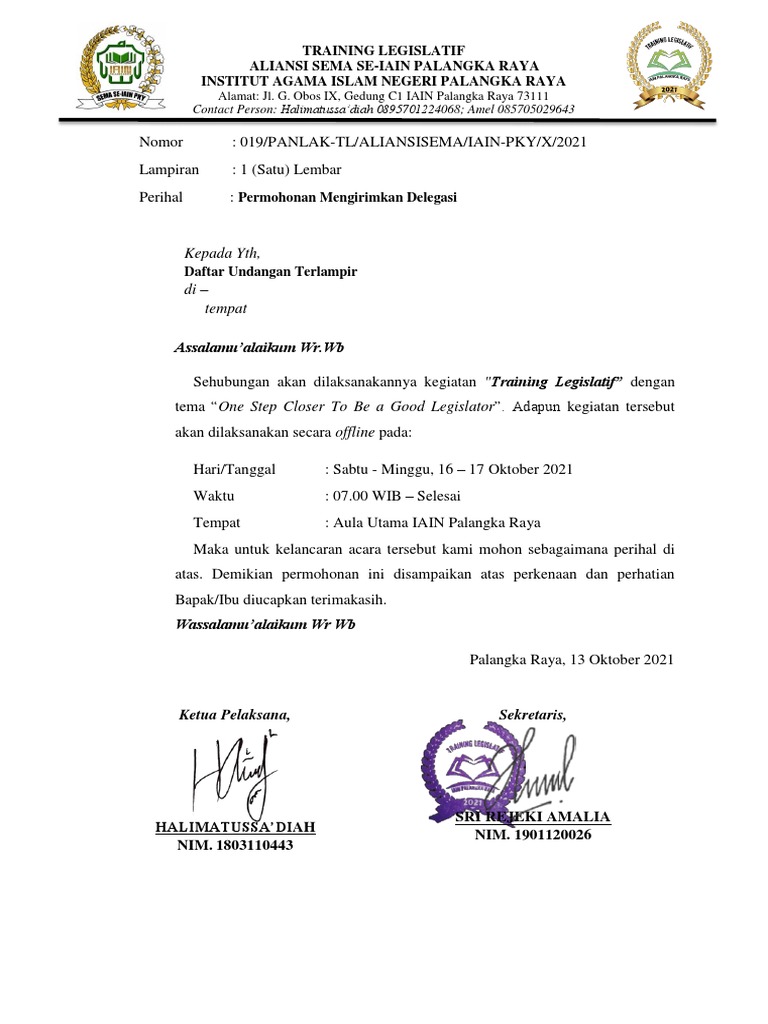 Surat Permohonan Delegasi | PDF