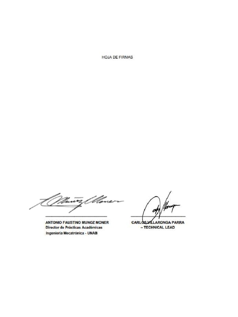 Hoja de Firmas Informe Final de Práctica Académica Miguel Angel Pico ...