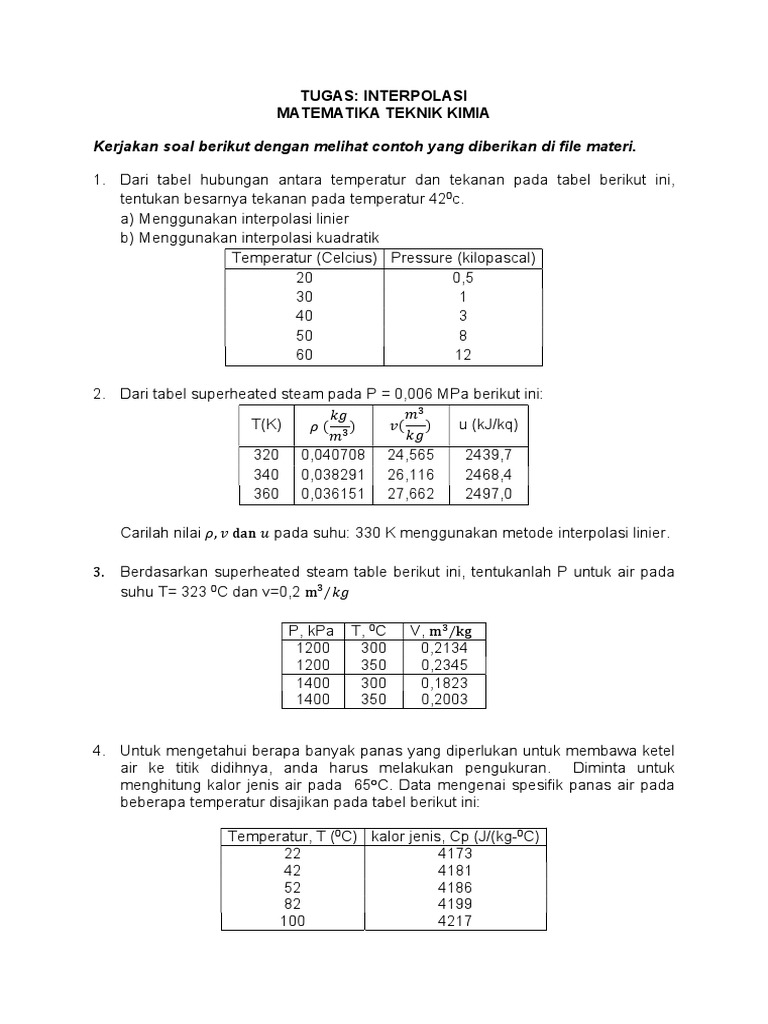 Interpolasi dalam Matematika Teknik Kimia | PDF | Sains & Matematika