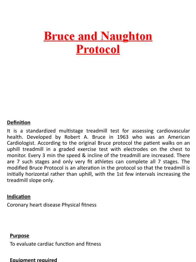 Bruce and Naughton Protocol | PDF | Cardiology | Physical Exercise