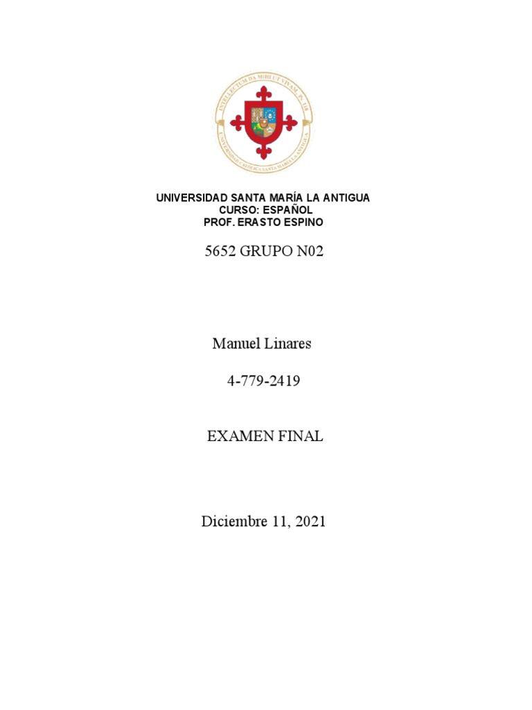 Examen Final de Español Listo | PDF | Religión y espiritualidad ...
