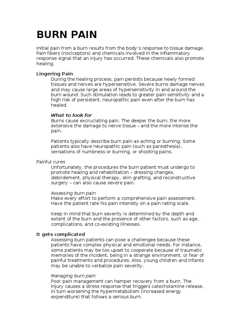BURN PAIN - Pain Management Made Incredibly Easy | PDF | Pain | Burn