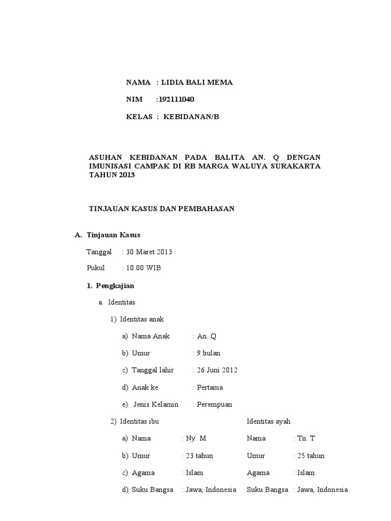 Kasus IMUNISASI, Lidia B.Mema | PDF