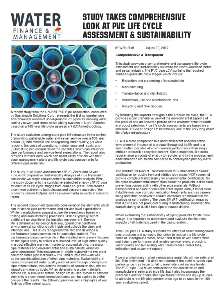 Study Takes Comprehensive Look at PVC Life Cycle Assessment ...