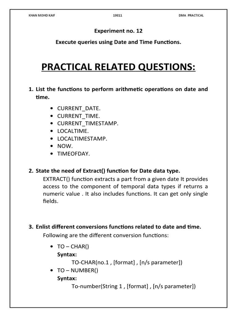 Practical Related Questions | PDF | Computers | Technology & Engineering