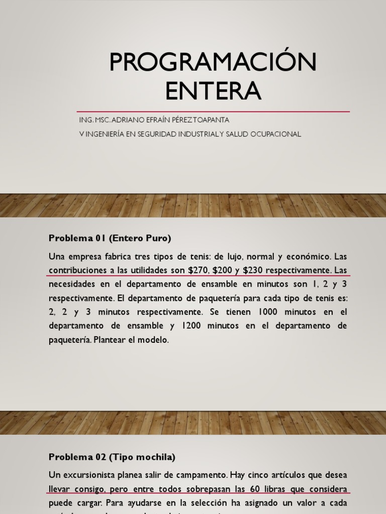 Programacion Entera Ejercicios | PDF