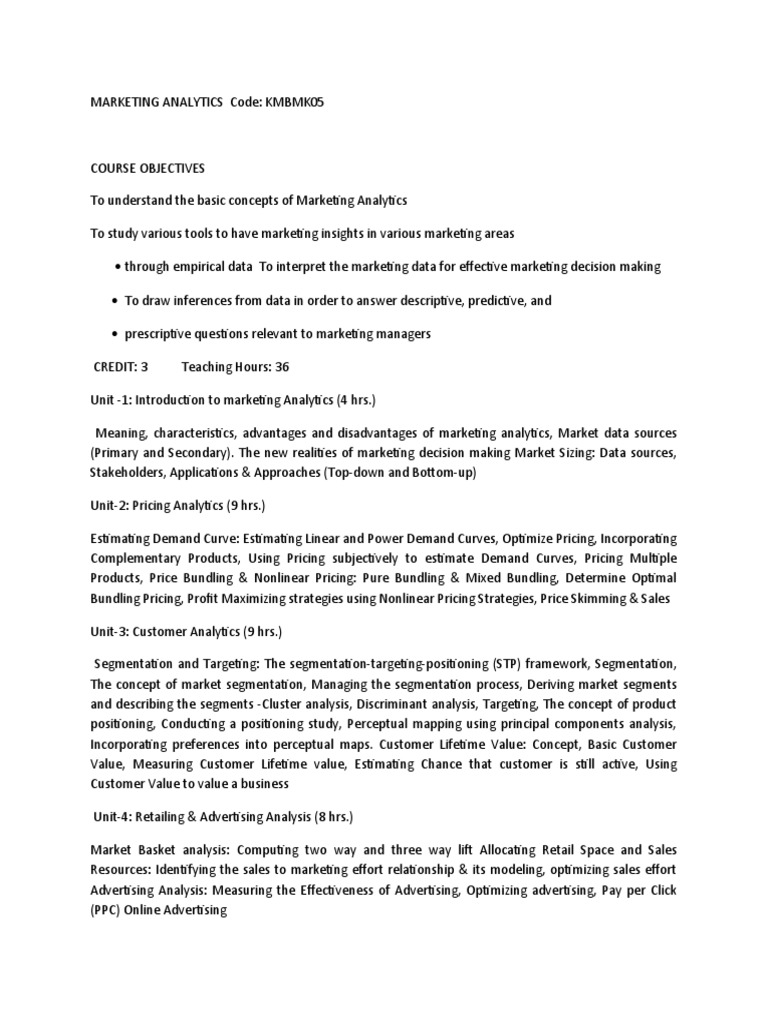 MARKETING ANALYTICS (Made by Me) | PDF | Analytics | Marketing