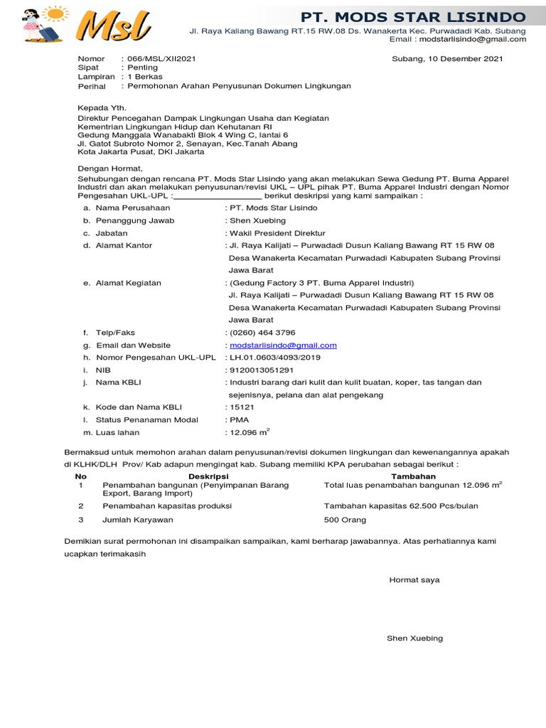 KLHK Pt. Mods Star | PDF