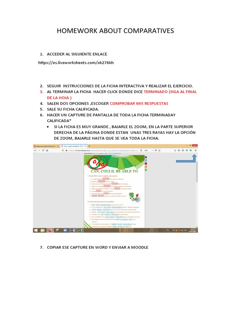 Homework Sobre Comparatives | PDF | Hogar, jardinería y bricolaje | Informática