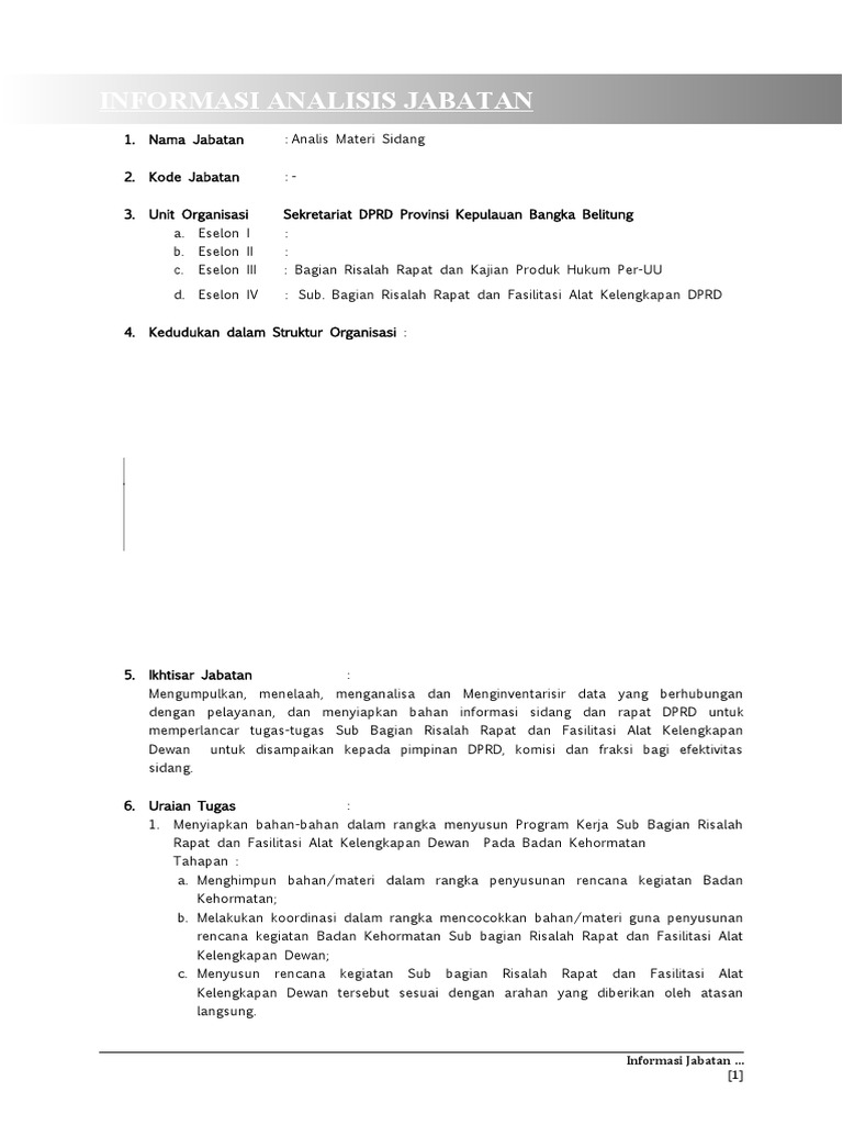 +3. Anjab Analis Materi Sidang | PDF