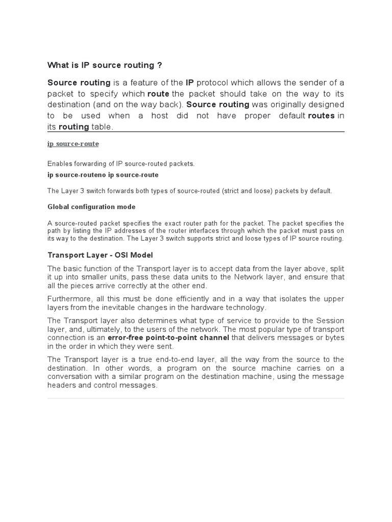 IP Source Routing | PDF | Transmission Control Protocol | Internet ...