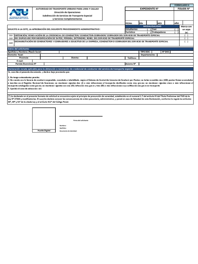 Formularios Solicitud-6 | PDF | Licencia de conducir | Gobierno