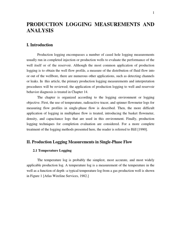 Production Logging Measurements Overview | PDF | Flow Measurement ...