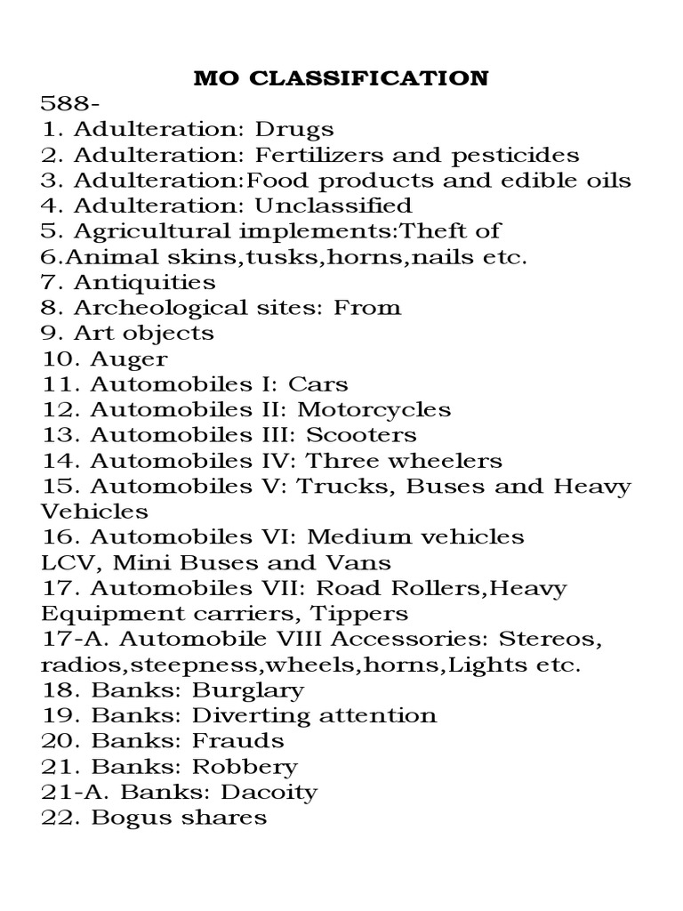 MO Classification | PDF | Organized Crime | Money Laundering