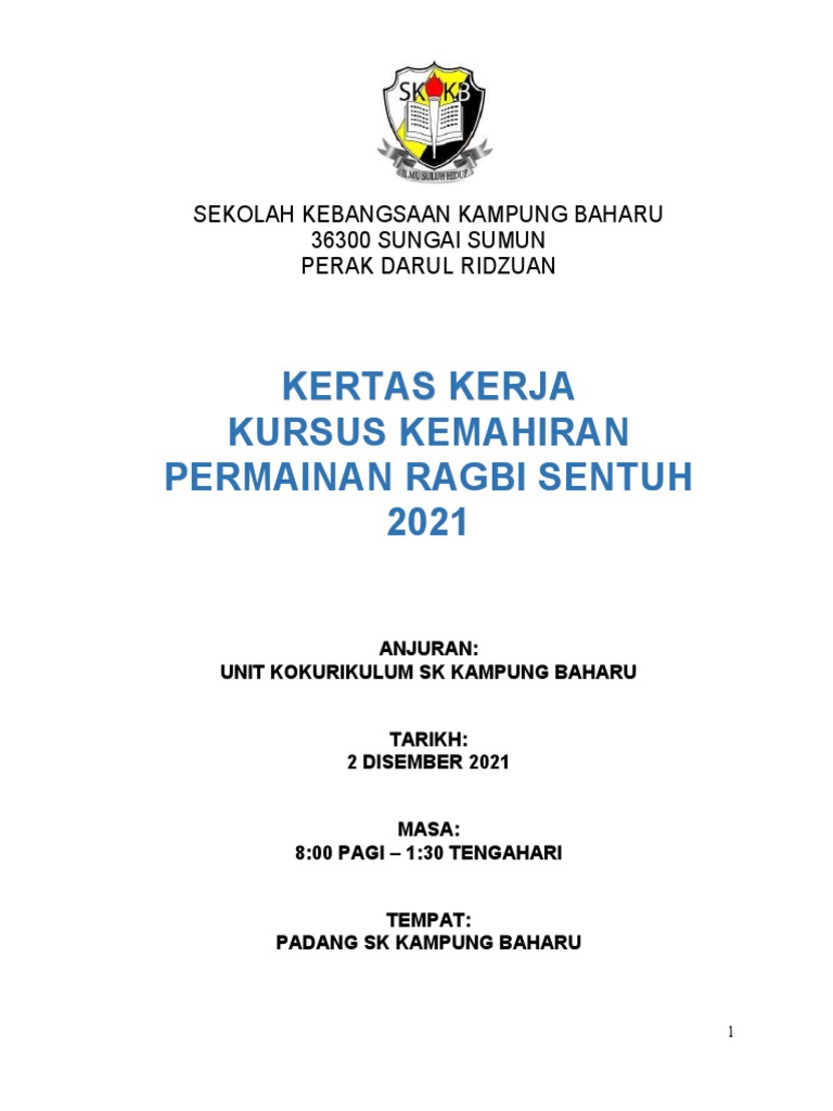 Kertas Kerja Kursus Ragbi | PDF