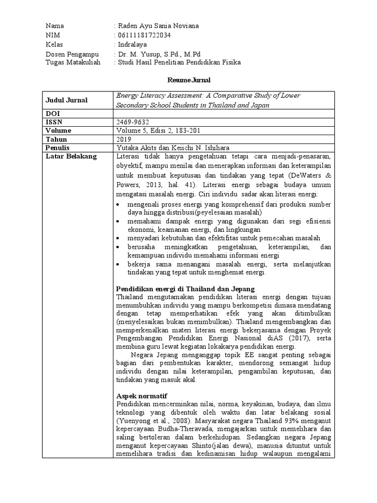 Raden Ayu Sania N 06111181722034 Resume Jurnal 1 SHPPF | PDF