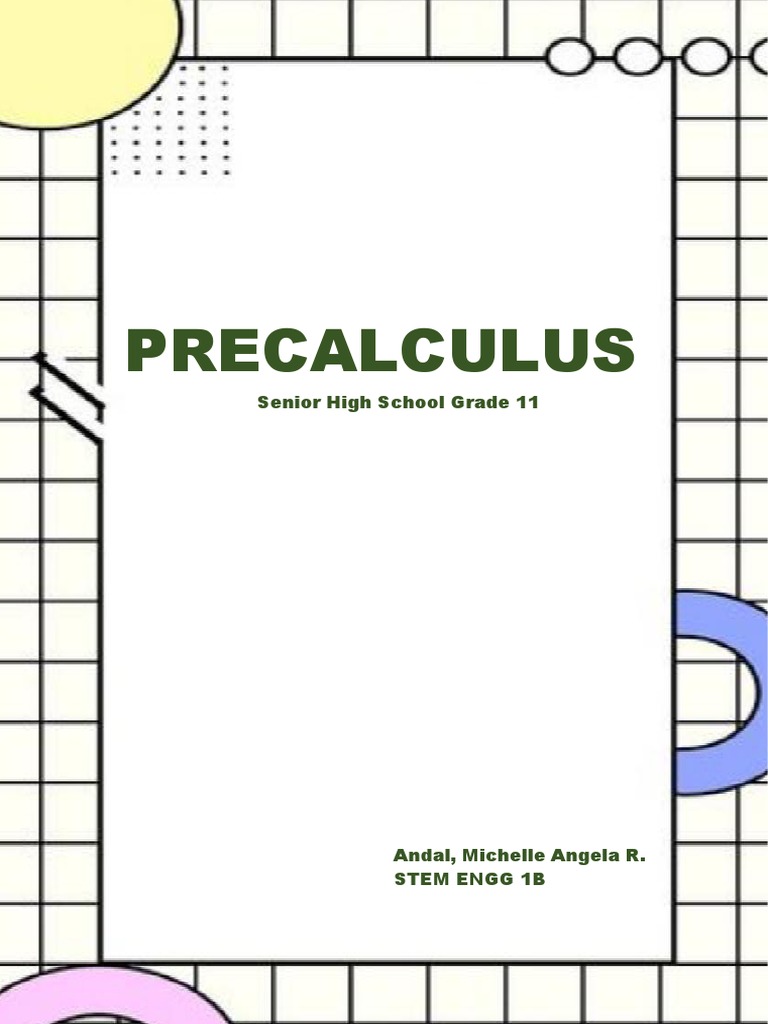 Precalculus: Senior High School Grade 11 | PDF | Ellipse | Circle