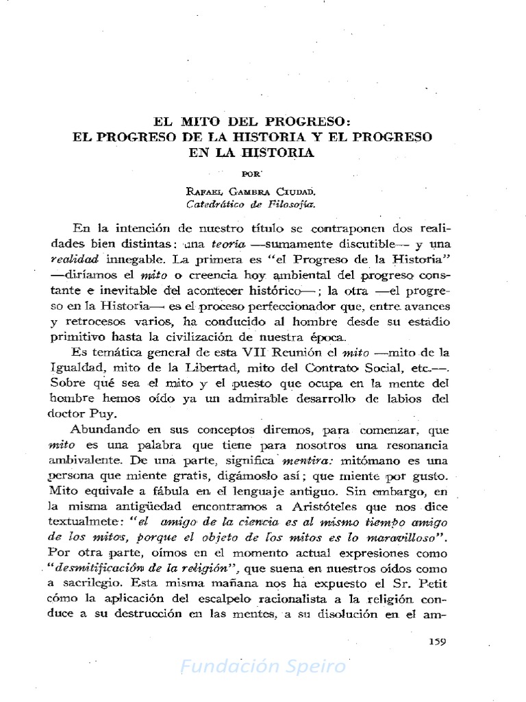 670 - El Mito Del Progreso El Progreso de La Historia y El Progreso en La Historia | PDF ...