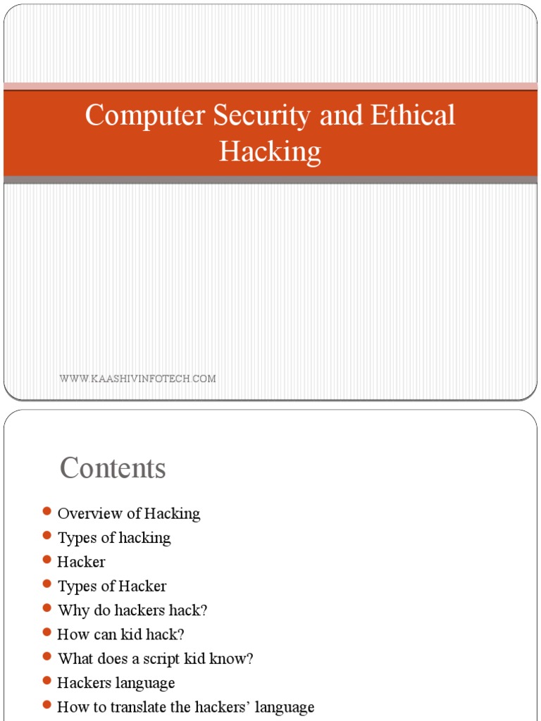 Computer Security And Ethical Hacking Pdf Security Hacker White