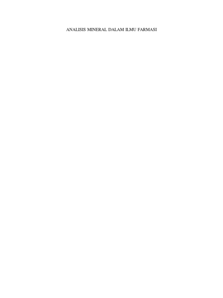 Mineral dalam Ilmu Farmasi: Analisis dan Kegunaan | PDF | Sains & Matematika