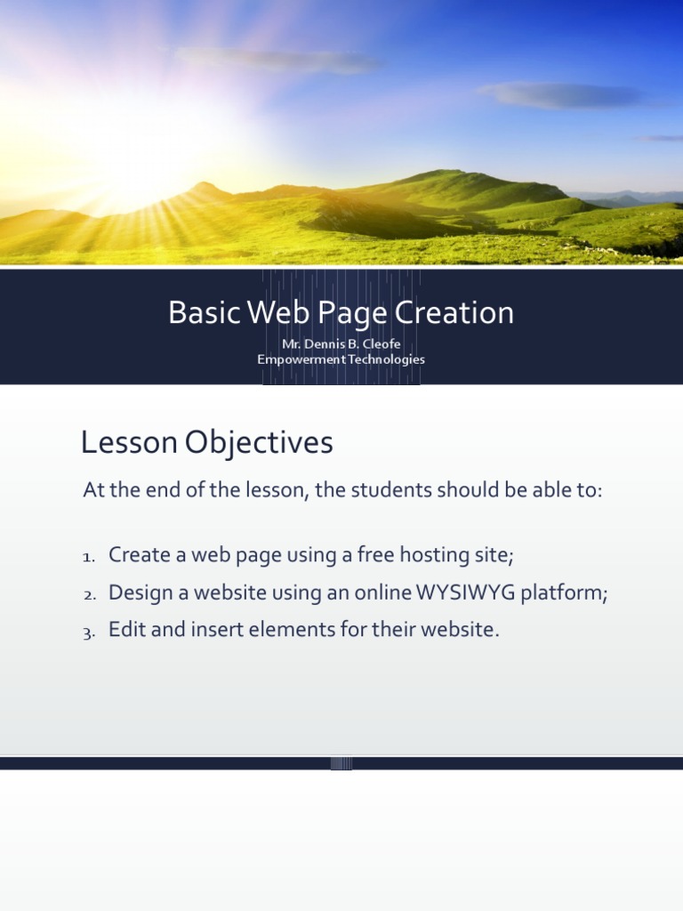 Lesson 8 - Basic Web Page Creation | PDF | Career & Growth | Business