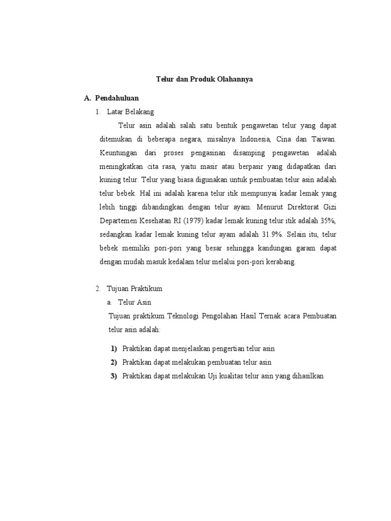 Laprak Telur Asin | PDF