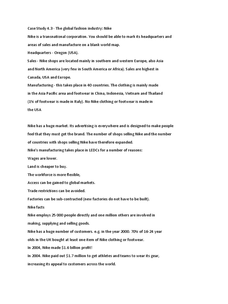 Nike TNC Case Study | PDF | Nike | Business