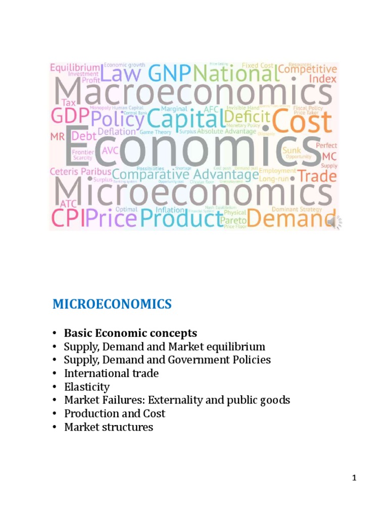 MICRO-1 Basic Concepts | PDF | Economics | Microeconomics