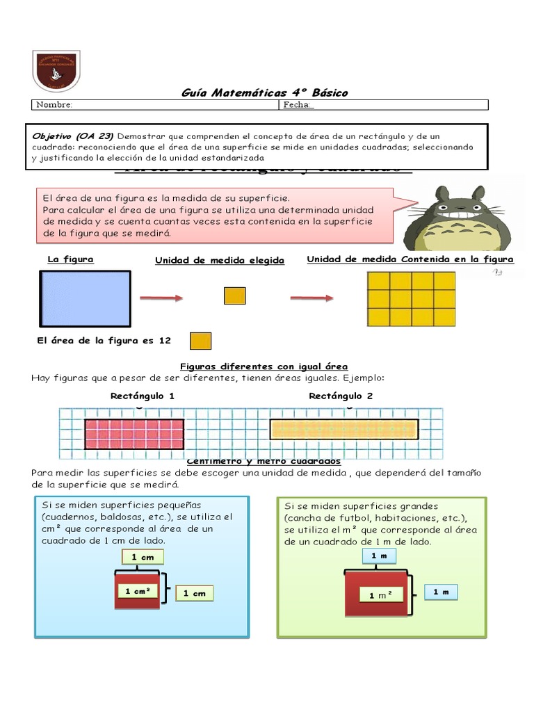 Guia de Area 4 Basico | PDF | Rectángulo | Matemáticas