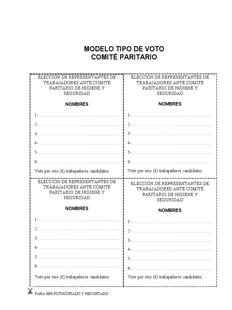 Modelo de Voto Comité Paritario | PDF | Tecnología