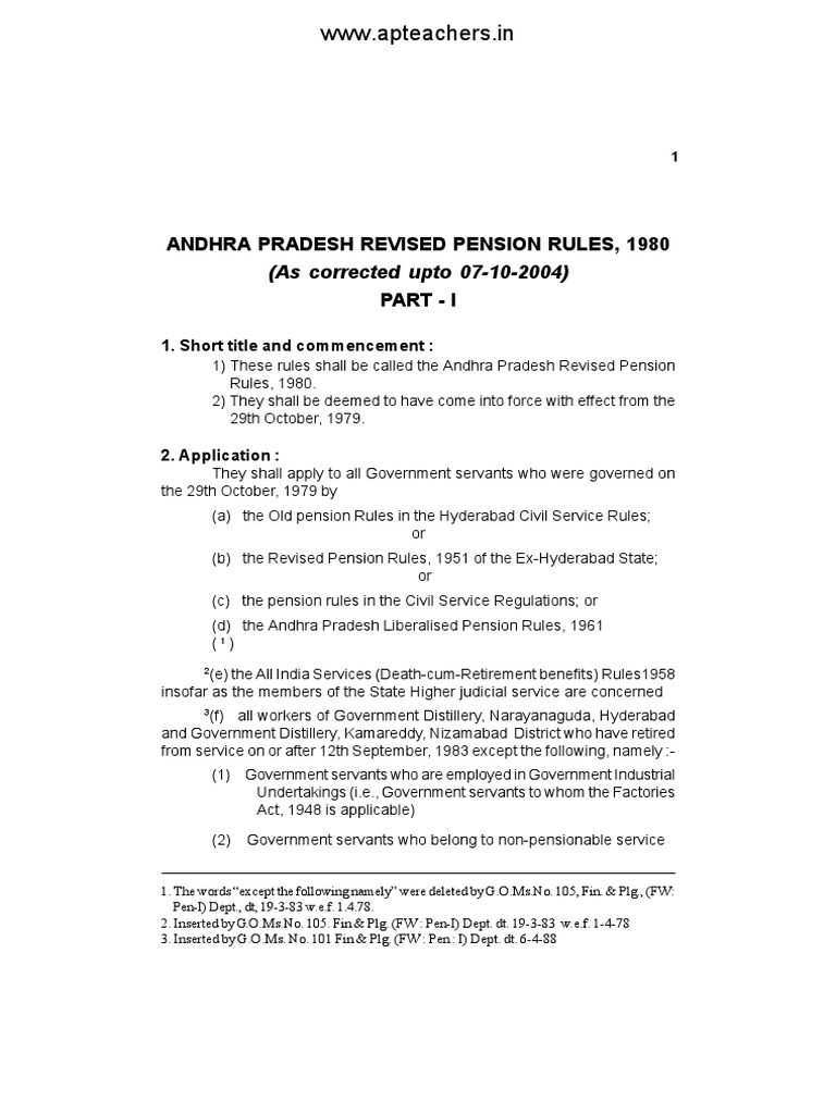Ap Revised Pension Rules | PDF | Pension | Government