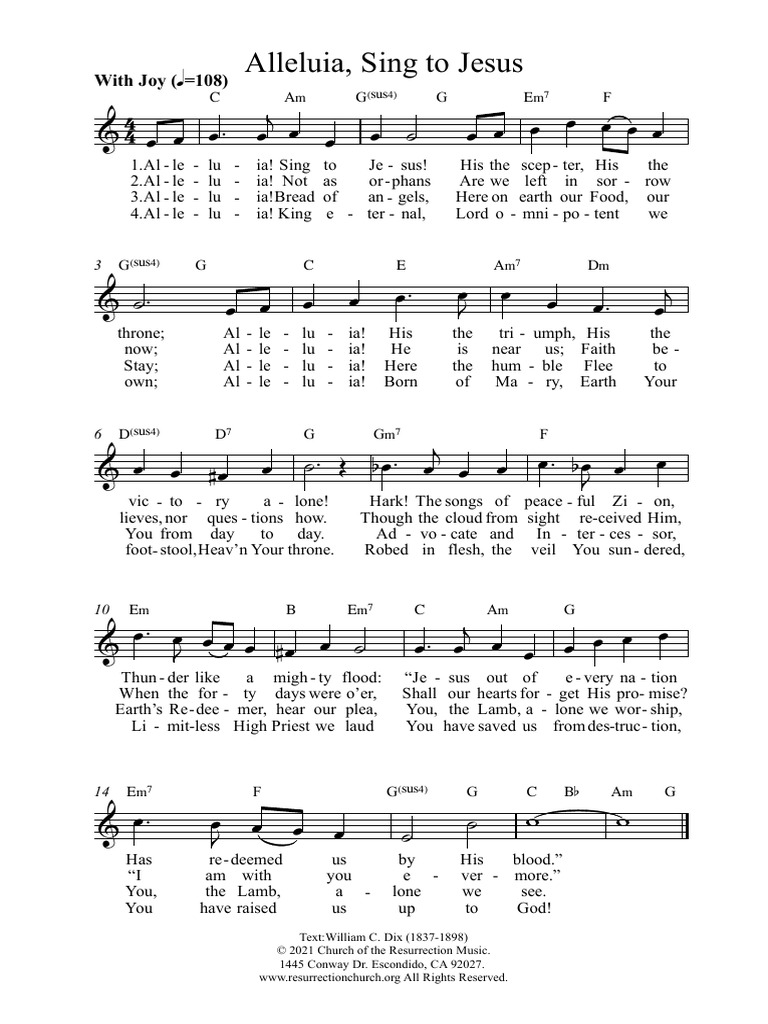 Alleluia Sing To Jesus - Full Score | PDF | Religious Behaviour And ...