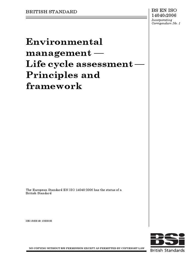 Iso 14040 | PDF | Home & Garden | Technology & Engineering