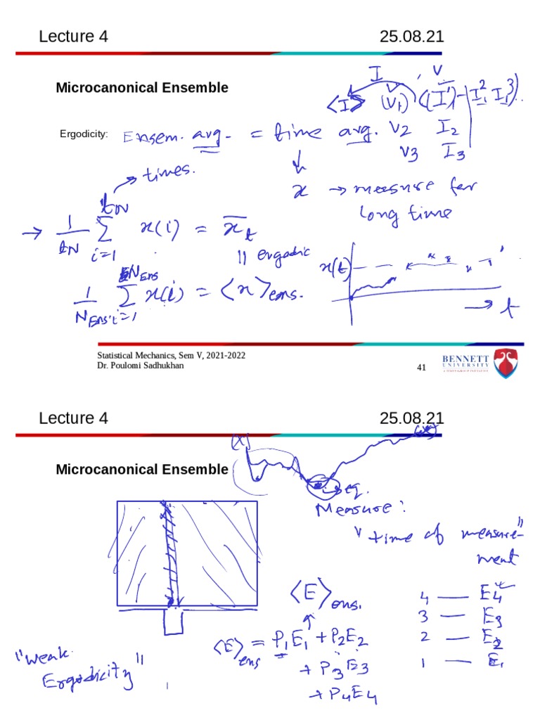Microcanonical Ensemble: Ergodicity | PDF | Statistical Mechanics | Heat