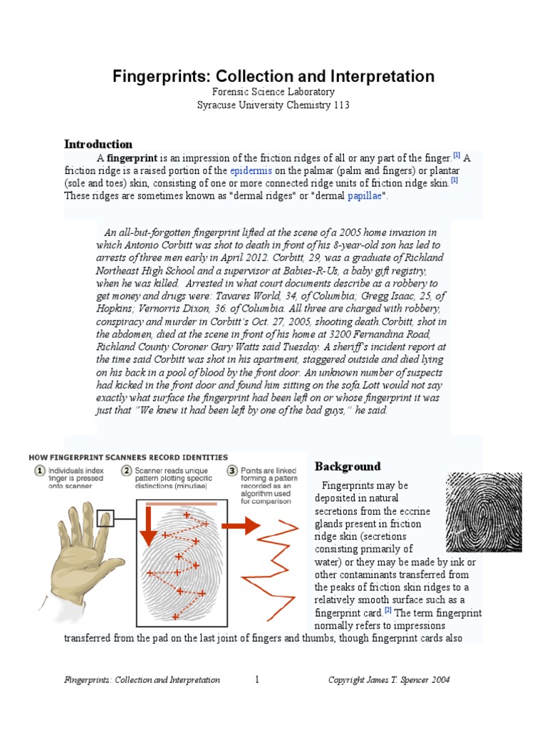 Fingerprinting Lab | PDF | Fingerprint
